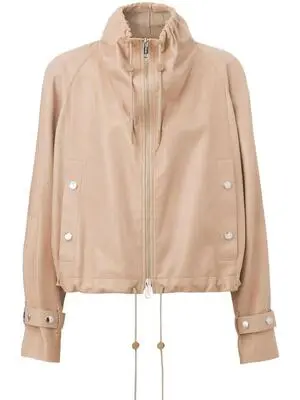 Burberry Burberry Cropped Leather Jacket - Beige