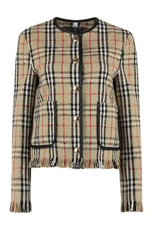 Burberry Checked Jacket - Beige