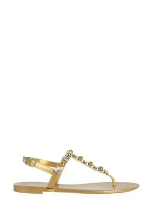 STUART WEITZMAN Jelly Ie Crystal Sandals - Gold