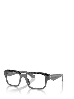 ALAIN MIKLI Rectangular Eyeglasses - Pointillee Grey / Noir Nacree