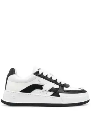 Dsquared2 Maple-leaf Leather Sneakers - White/black