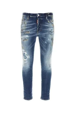 Dsquared2 DSQUARED2 Distressed Straight Leg Jeans - Navy