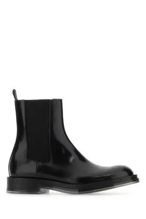 Alexander McQueen Alexander McQueen Leather Boots - Blacksilvertranspa