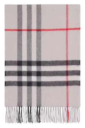 Burberry Checked Cashmere Scarf Panna
