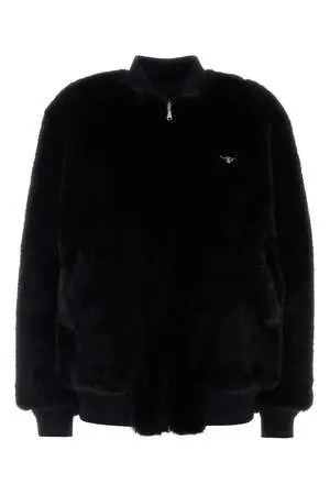 Prada Eco Fur Bomber Jacket - Black