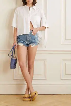 Loewe Paula's Ibiza Distressed Denim Shorts