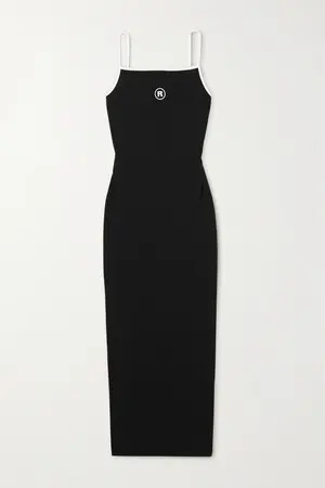 Remain Birger Christensen Net Sustain Embroidered Ribbed Stretch Organic Cotton Maxi Dress