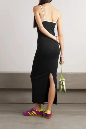 Remain Birger Christensen Net Sustain Embroidered Ribbed Stretch Organic Cotton Maxi Dress