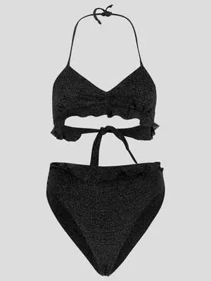 House Of Amen Two-pieces Lurex Swimsuit - Black