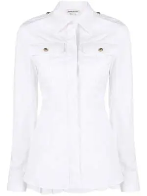 Alexander McQueen Organic Cotton Box-Pleat Shirt - White