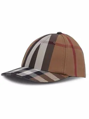 Burberry Checked Cotton Baseball Cap - Brown