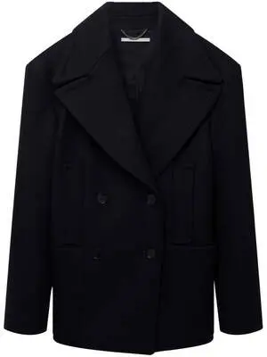 Stella McCartney Stella McCartney Double-Breasted Wool Coat - Black