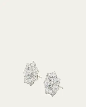 FANTASIA BY DESERIO Flower Cz Crystal Stud Earrings