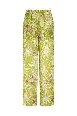 FISICO Wide Viscose Pants - Green