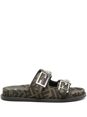 Fendi Fendi Feel FF Slides - Black