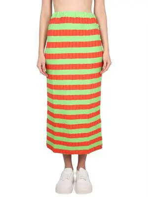 PLAIN Skirt With Striped Motif Multicolor