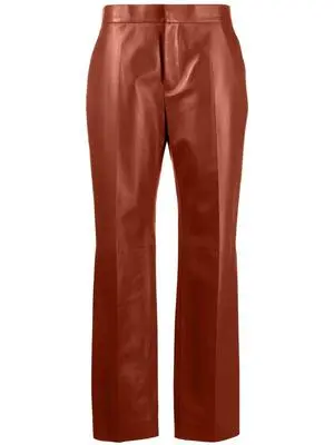 Chloé Leather Trousers - Brown