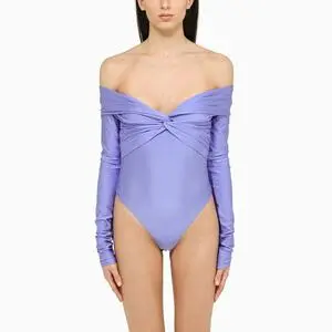 Andamane Draped Lilac Bodysuit Purple