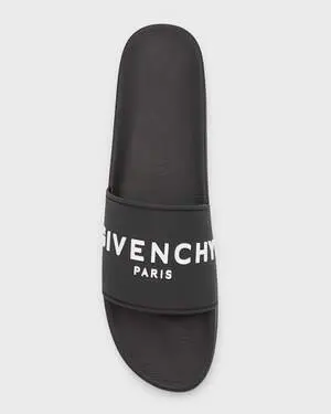 Givenchy Logo Slide Sandals - Black