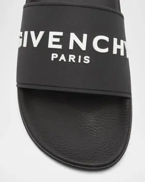 Givenchy Logo Slide Sandals - Black