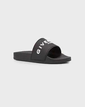 Givenchy Logo Slide Sandals - Black