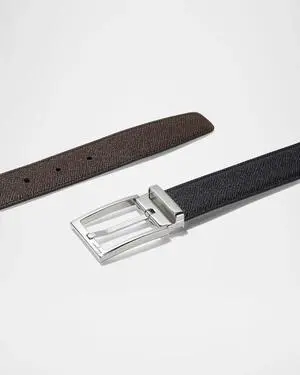 FERRAGAMO Double Adjustable Leather Belt - Nero