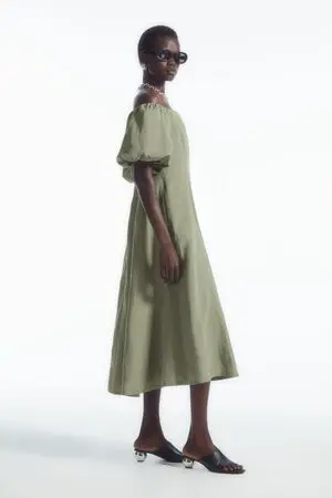 cos embroidered puff sleeve dress Dancing Queen 4523 - Long Sheath Dress main image 0