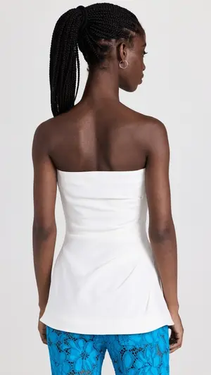 Proenza Schouler Matte Viscose Crepe Strapless Top - White