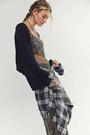 Free People Shrug It Off Sweatshirt - Black