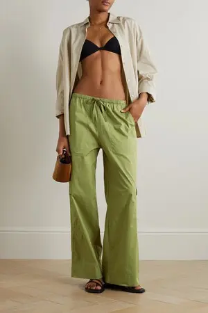 Faithfull The Brand Net Sustain Mico Organic Cotton-poplin Wide-leg Pants