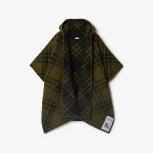 Burberry Reversible Check Wool Cape Camp