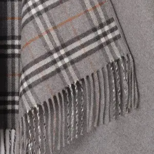 Burberry Reversible Check Wool Cape - Grey