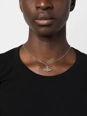 VIVIENNE WESTWOOD Orb Crystal Pendant Necklace - Silver