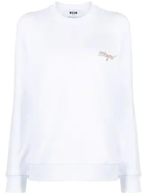 MSGM Logo-embroidery Cotton Sweatshirt