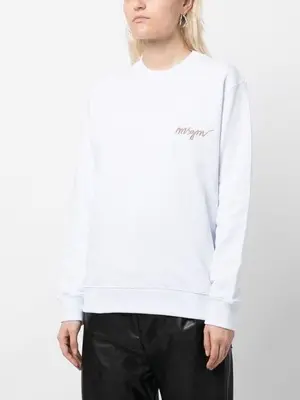 MSGM Logo-embroidery Cotton Sweatshirt