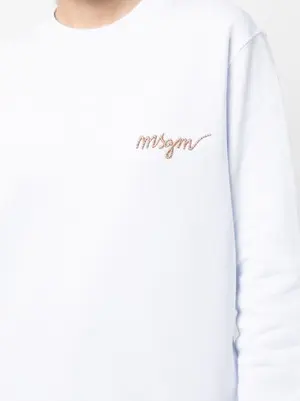 MSGM Logo-embroidery Cotton Sweatshirt