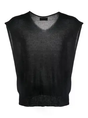 MA'RY'YA Scoop-neck Sleeveless Knitted Top