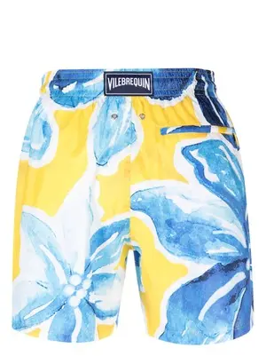 Vilebrequin Floral-print Swim Shorts - Yellow