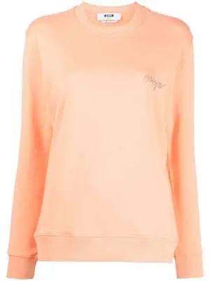 MSGM Logo-embroidery Cotton Sweatshirt