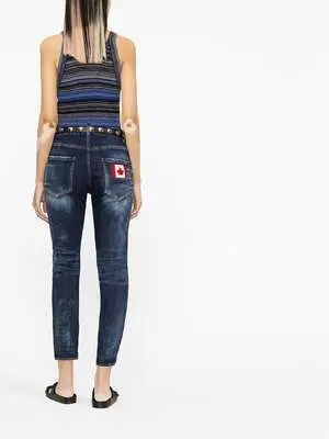 Dsquared2 Bleached-effect Skinny Jeans - Blue