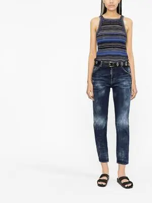 Dsquared2 Bleached-effect Skinny Jeans - Blue