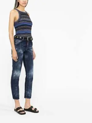 Dsquared2 Bleached-effect Skinny Jeans - Blue