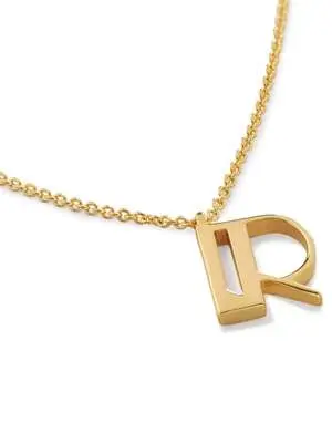 Monica Vinader 18kt Vermeil Letter R Pendant Necklace - Gold