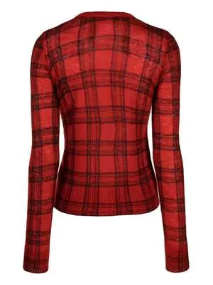 N°21 Check-print Buttoned Cardigan