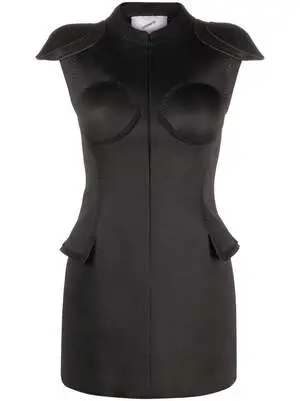 Coperni Cup Neoprene Minidress - Brown