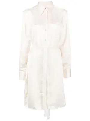 WALES BONNER Long-sleeve Shirt Dress - Neutrals
