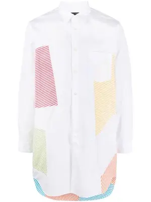 Comme Des Garçons Striped Panelled Cotton Shirt