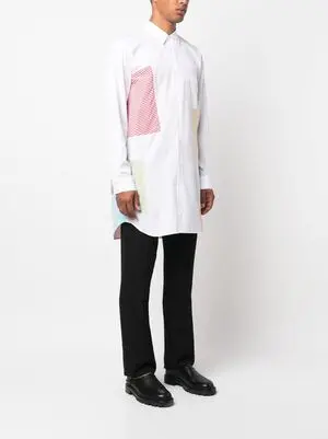 Comme Des Garçons Striped Panelled Cotton Shirt
