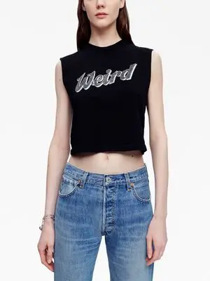 RE/DONE Rhinestone Cropped Vest
