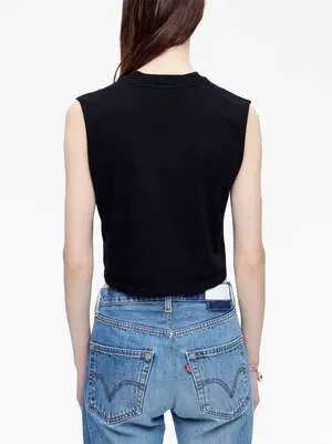 RE/DONE Rhinestone Cropped Vest